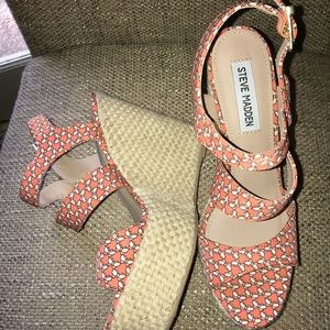 Steve Madden | Shoes | Never Worn Steve Madden Jenny Orange Raffia ...